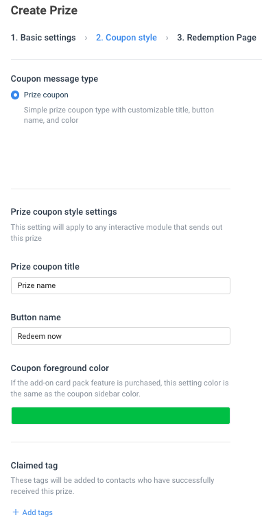 Tutorials｜MAAC Prize Management - Card message type – Crescendo Lab ...