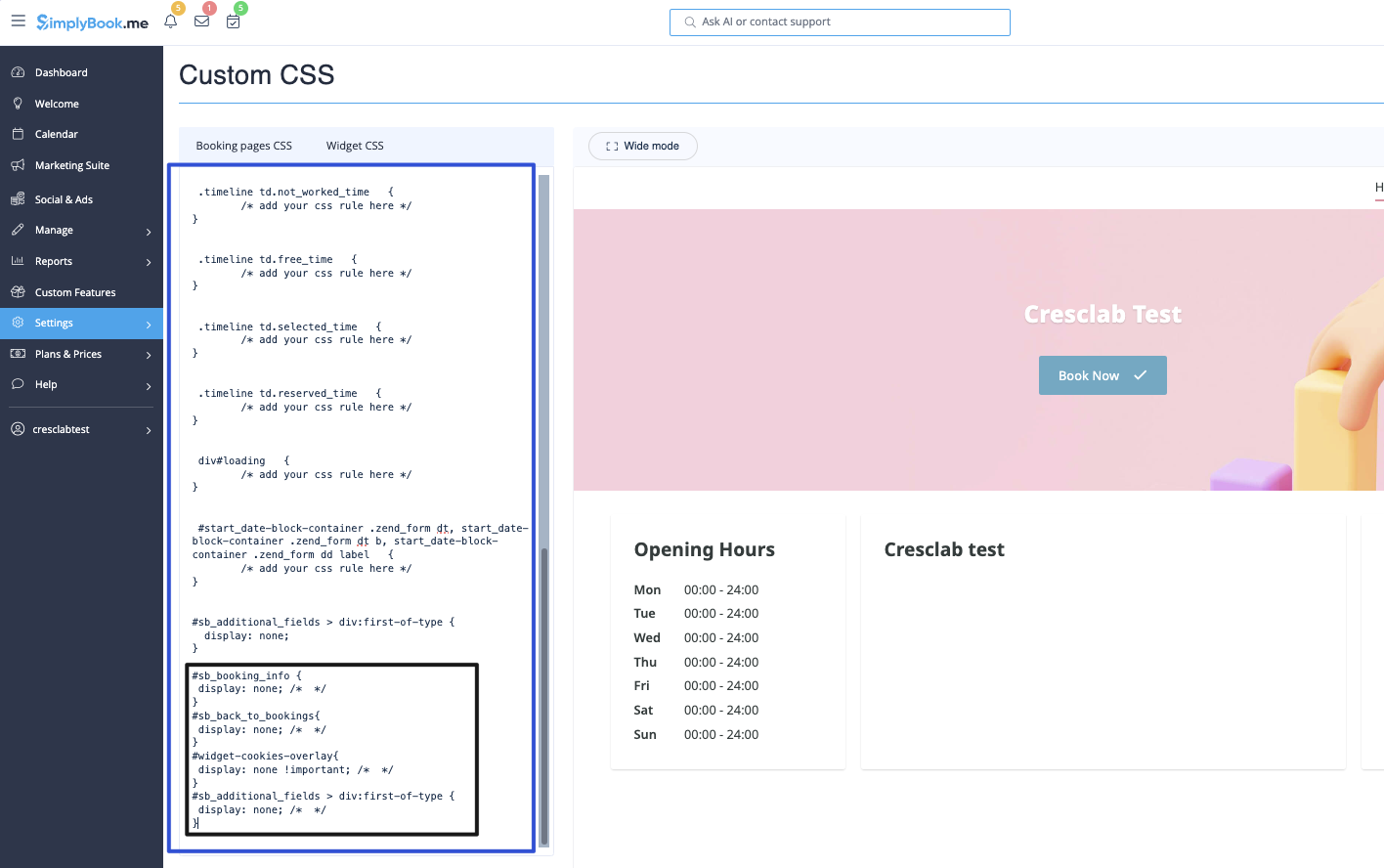 Setup Guide｜SimplyBook.me Reservation Module – Crescendo Lab Help Center