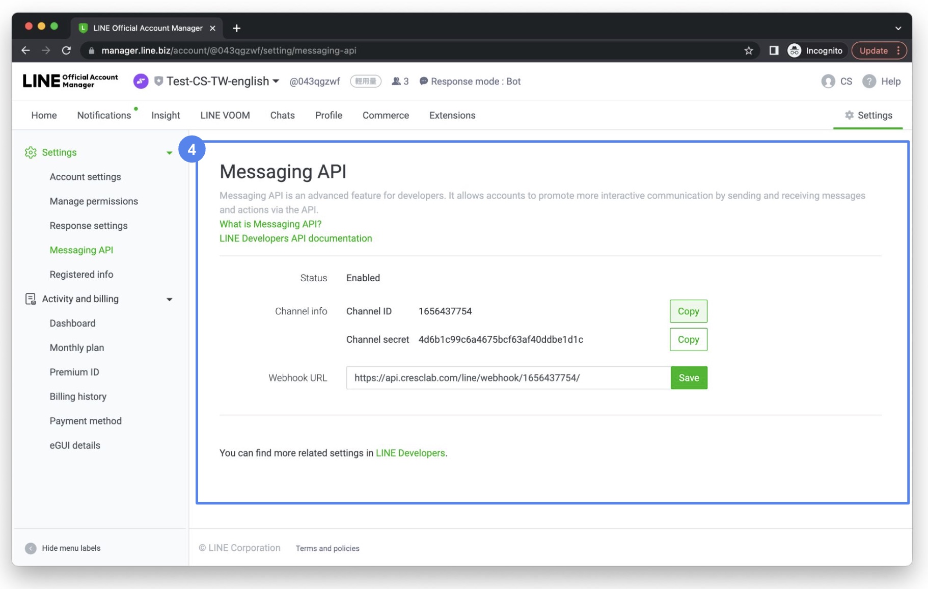 สามารถแชร์สิทธิ์แพลตฟอร์ม LINE OA, LINE Developers, GA ให้ Crescendo ...